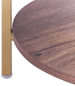Odkládací stolek se skleněnou deskou tmavé dřevo/zlatý LIBBY Beliani