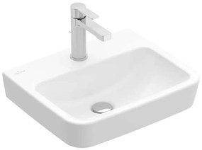 Villeroy & Boch O.novo - Umývátko 45x37 cm, bez přepadu, otvor pro baterii, CeramicPlus, alpská bílá 434446R1