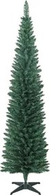 HOMCOM Umělý vánoční strom Slim 210 cm se 401 větvemi ve tvaru jedle, plastový stojan, zelený