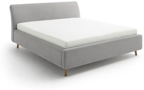 Čalouněná postel lemina s úložným prostorem 180 x 200 cm světle šedá MUZZA