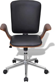 Otočná kancelářská židle ohýbané dřevo a umělá kůže 241685