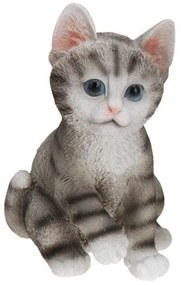 Dekorativní kotě - šedé 19 cm