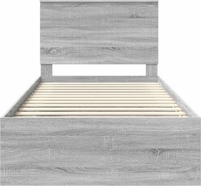 Rám postele Šedá Sonoma 100 x 200 cm Masivní borové dřevo 3411051