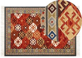 Vlněný kelimový koberec 140 x 200 cm vícebarevný URTSADZOR Beliani