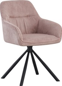 XXXLutz ŽIDLE S PODRUČKAMI, železo, manšestr, růžová, černá Carryhome - Jídelní židle - 000758016002