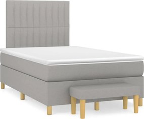 Box spring postel s matrací světle šedá 120 x 200 cm textil 3137301
