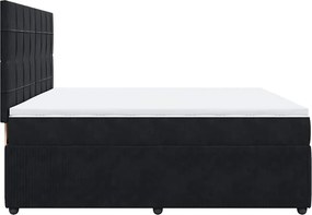 Box spring postel s matrací černá 200x200 cm samet 3294732