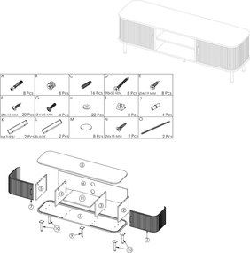 Komoda pod televizi COLVA, 140 x 40 x 53 cm