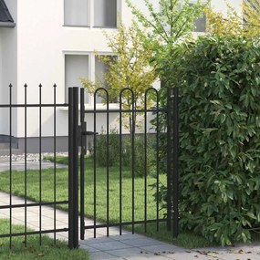 Zahradní branka s obloukem ocelová 1 x 1,2 m černá 146030