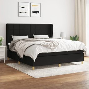 Box spring postel s matrací černá 160x200 cm textil 3128535