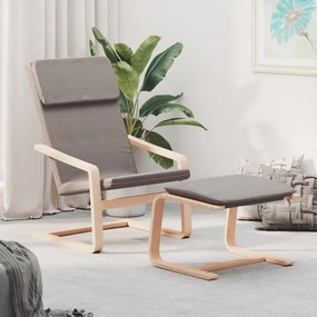 Relaxační křeslo s podnožkou taupe textil 3154418
