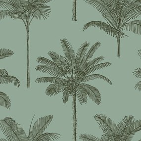 Vliesová tapeta na zeď zelená s palmami 139165, Paradise, Esta Home