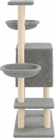 Škrabadlo pro kočky se sisalovými sloupky světle šedé 117 cm 172119