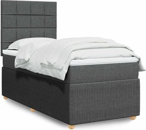 Box spring postel s matrací tmavě šedá 100 x 200 cm textil 3291968