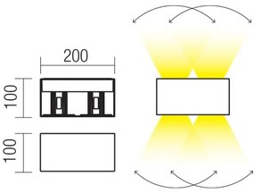Redo 90302 - LED Venkovní nástěnné svítidlo VARY 4xLED/5W/230V IP54 antracit
