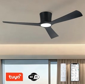 ZEVENTI - LED Stropní ventilátor AUREX LED/24W/230V Wi-Fi Tuya černá + DO