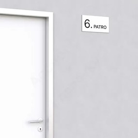 ACCEPT Označení podlaží "6. PATRO" - stříbrná tabulka - černý popis