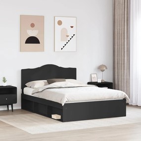 Rám postele s čelo Černá 160 x 200 cm Masivní borové dřevo 3413282
