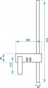 Toolight Toolight, LED nástěnné svítidlo 8W, 4000K, APP1439-W RIGHT, černá-zlatá lesklá, OSW-04777