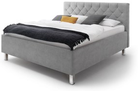 Čalouněná postel ARNAUD 180x200 s úložným prostorem, světle šedá Barva: kov