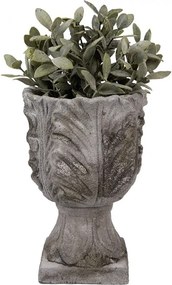 Šedý antik cementový rustikální květináč - Ø 16*24 cm