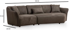 Hanah Home Třímístná pohovka MENTIS hnědá 288 cm