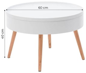 modernHOME Kulatý konferenční stolek s úložným prostorem, 60 cm FH-CT0210