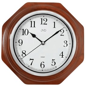 JVD Netikající tiché dřevěné nástěnné hodiny JVD NS71.3