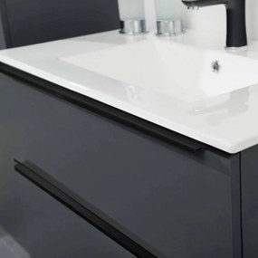 Mereo, Mereo Mailo, koupelnová skříňka 100 cm, dub Riviera, černé madlo, MER-CN522SBN