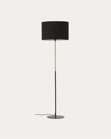 Černá stojací lampa s textilním stínidlem (výška 160 cm) Canar – Kave Home