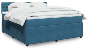 Box spring postel s matrací modrá 180 x 200 cm samet 3290116