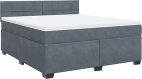 Box spring postel s matrací tmavě šedá 180x200 cm samet 3286379