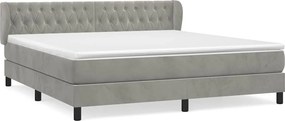 Box spring postel s matrací světle šedá 180x200 cm samet 3127685