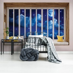 Fototapeta - Noční obloha v okně (152,5x104 cm)