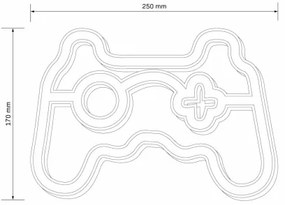 LED Neonová nástěnná dekorace GAME LED/3W/3xAA USB modrá