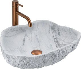 Rea Isla Venice, umyvadlo na desku 490x370x140 mm, imitace kamene-šedá, REA-U3513