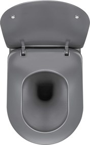 Deante Peonia Zero, závěsná WC mísa RimFree, 51 x 36 cm, antracitová-titanium, CDE_DZPW