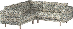 Potah na pohovku IKEA Norsborg rohová 4-místná barva modrá látka pletený vzor, vzorované