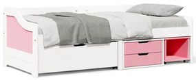 Válenda se 3 zásuvkami bez matrace bílá a růžová IRUN 90x200 cm 3314685