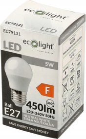 LED žárovka E27 5W 450lm G45 neutrální bílá 4000K