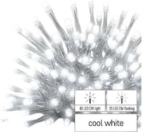 Světelný řetěz emos standard led spojovací řetěz blikající – rampouchy, 2,5 m, venkovní, studená bílá