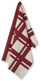 Humdakin Utěrka z organické bavlny Red Check - set 2 ks, červená barva, textil