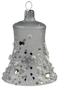 Zvonek šedý mat dekor mrazivých kapek