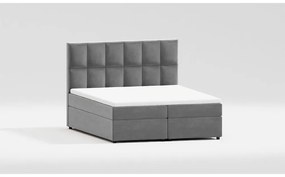 Šedá boxspring postel s úložným prostorem 140x200 cm Flip – Ropez