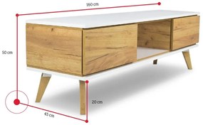 Expedo TV stolek MORGEN, 160x50x45, zelená/bílá