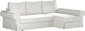 Potah na pohovku IKEA Backabro rozkládací se šezlongem barva krémová látka pletený vzor