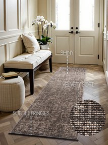 ELLE Decoration, AKCE: 80x250 cm Běhoun Brilliance Prisma 106312 Beige z kolekce Elle, hnědá, ložnice
