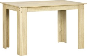 HOMCOM jídelní stůl pro 4-6 osob, obdélníkový, moderní styl, nosnost 50 kg, 120 cm D x 69 cm Š x 75 cm V, dub