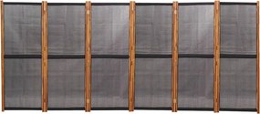 6dílný paraván černý 420 x 180 cm 319182