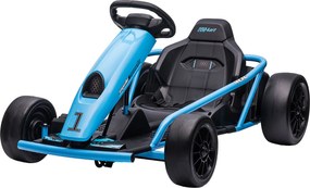 HOMCOM Dětská elektrická motokára 24V s pomalým startem, hudbou, klaksonem, bezpečnostním pásem, dětské vozidlo pro 8-12 let, modrá | Aosom.de